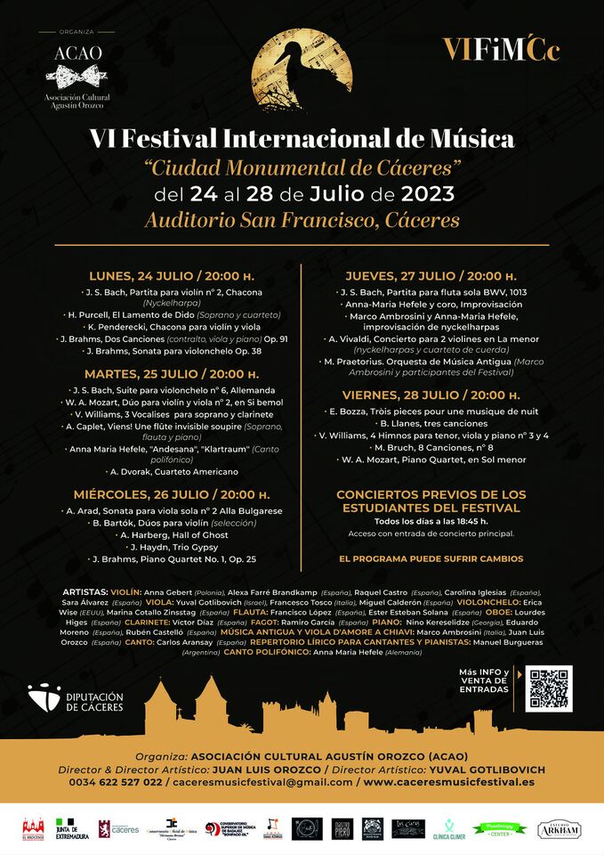 El VI Festival Internacional de Música se celebra en Cáceres del 24 al ...